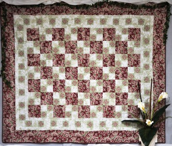 Dusty Pink/Green/Cream Quilt - A Little Patch of Country